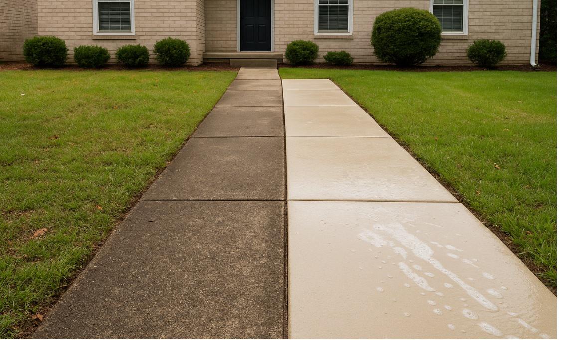 Removing Sidewalk Grime Effectively | Window Hero